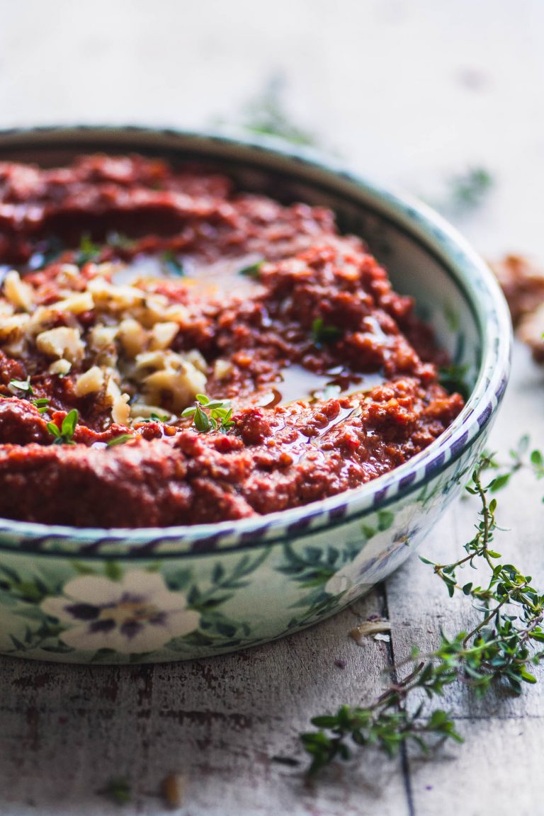 Muhammara (roasted red pepper & walnut dip) • The View from Great Island