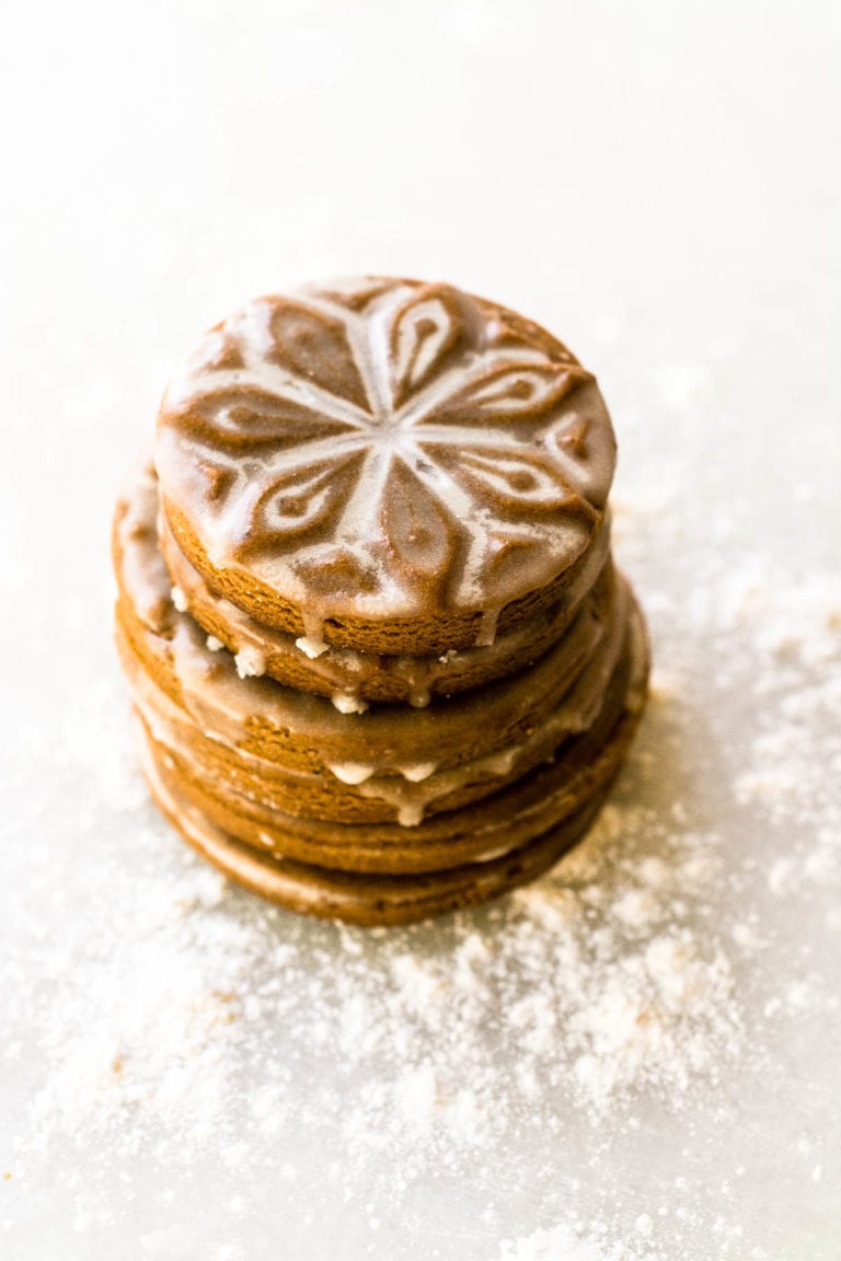 Soft Glazed Gingerbread Cookies • with cookie stamps!