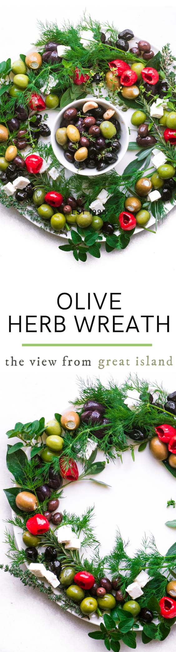 Festive Olive Wreath Appetizer • The View from Great Island