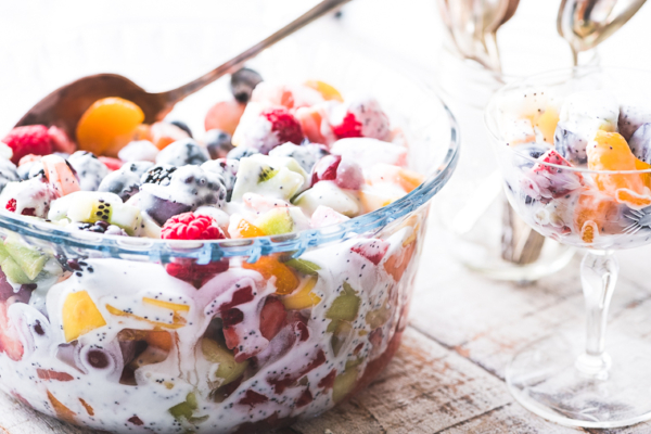 Creamy Fruit Salad with Coconut Dressing • The View from Great Island