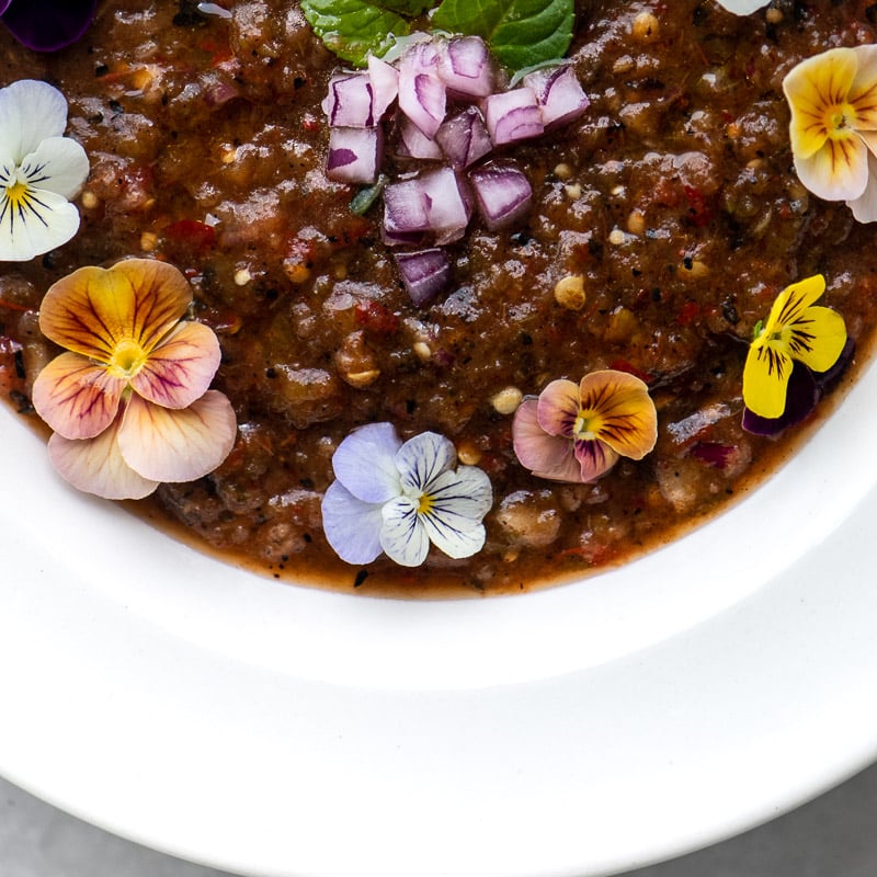 Fire Roasted Gazpacho (Black Gazpacho) • The View from Great Island