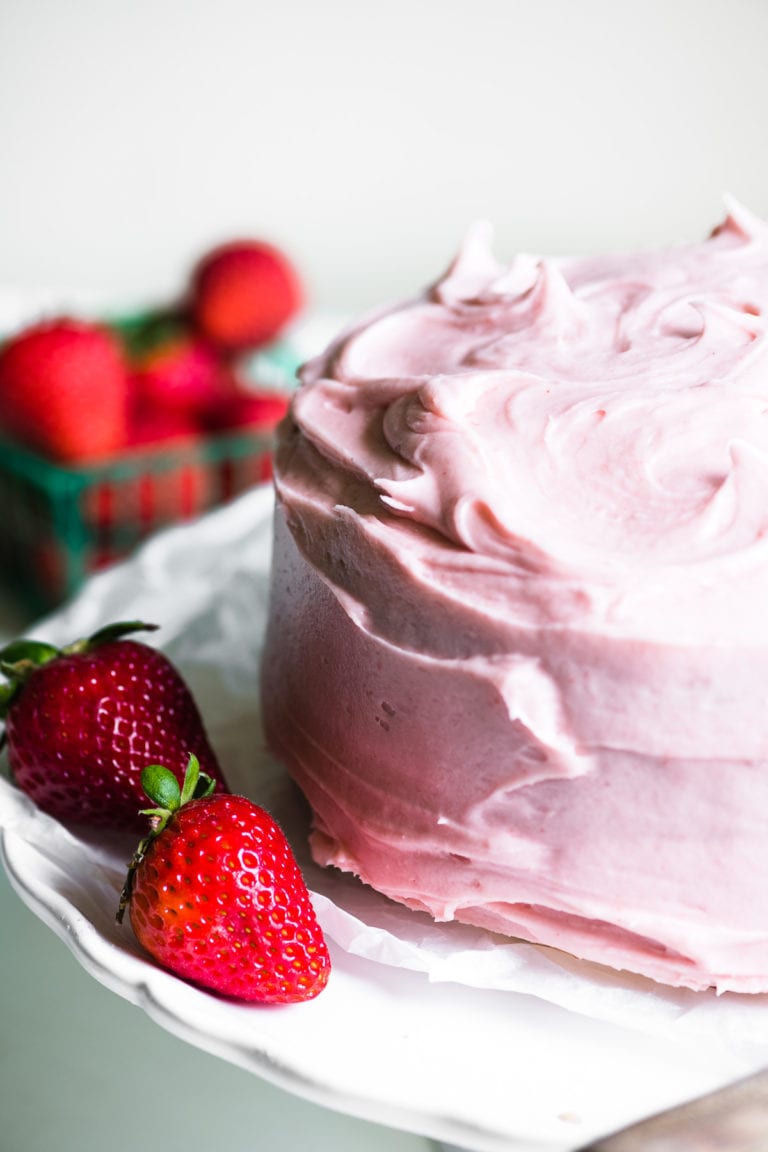 Homemade Yellow Cake with Strawberry Frosting • The View from Great Island