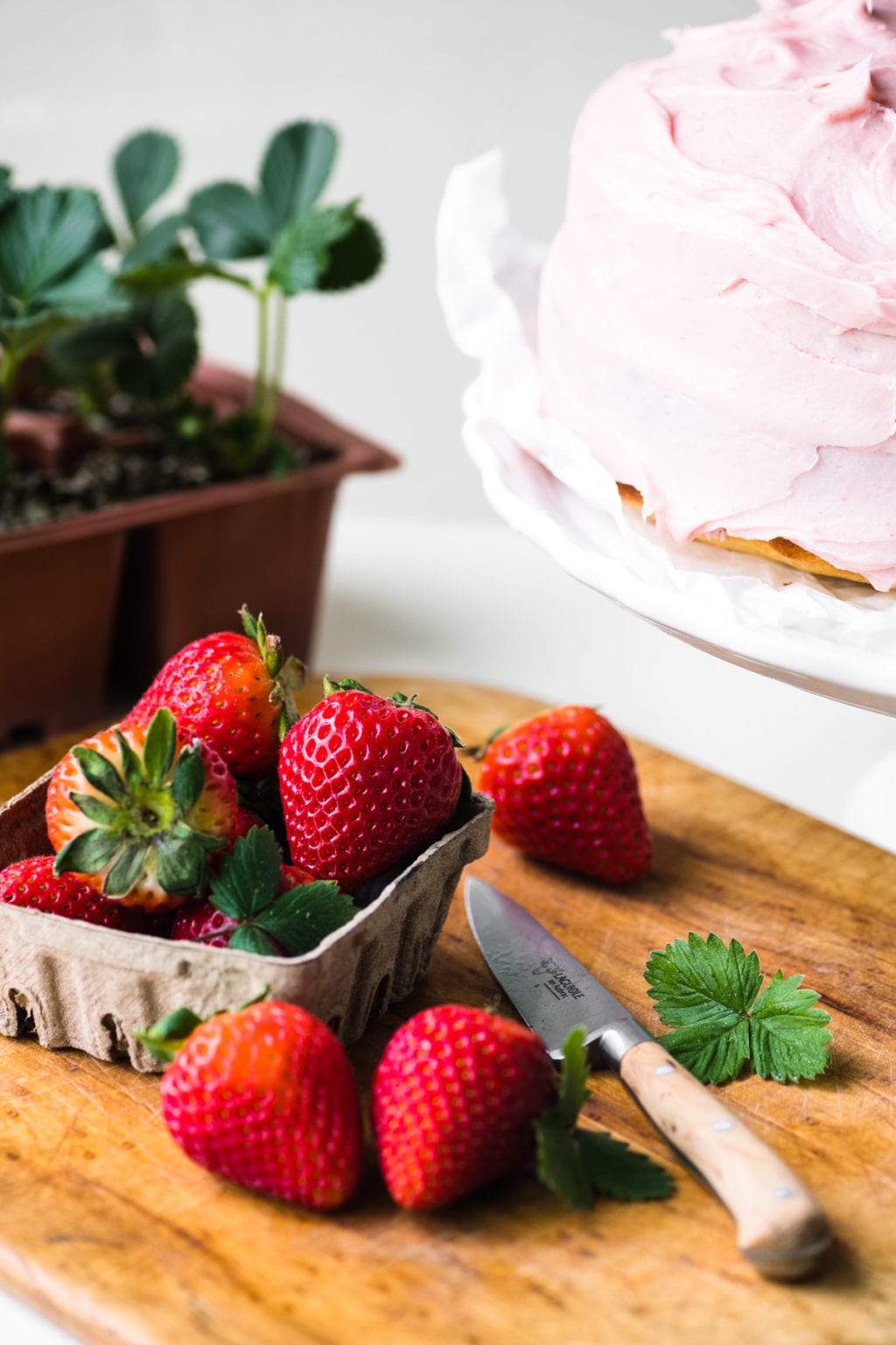 Homemade Yellow Cake with Strawberry Frosting • The View from Great Island