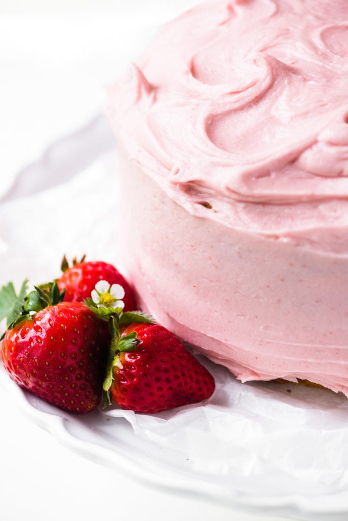 Homemade Yellow Cake with Strawberry Frosting • The View from Great Island
