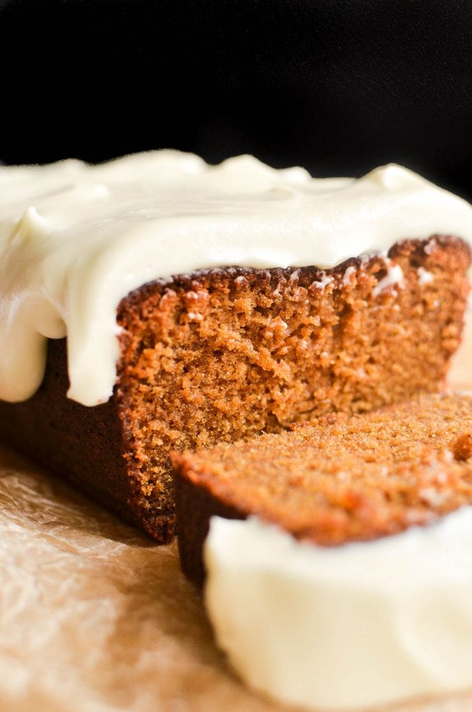 Best Gingerbread Loaf Cake with Cream Cheese Frosting ~ yum!!