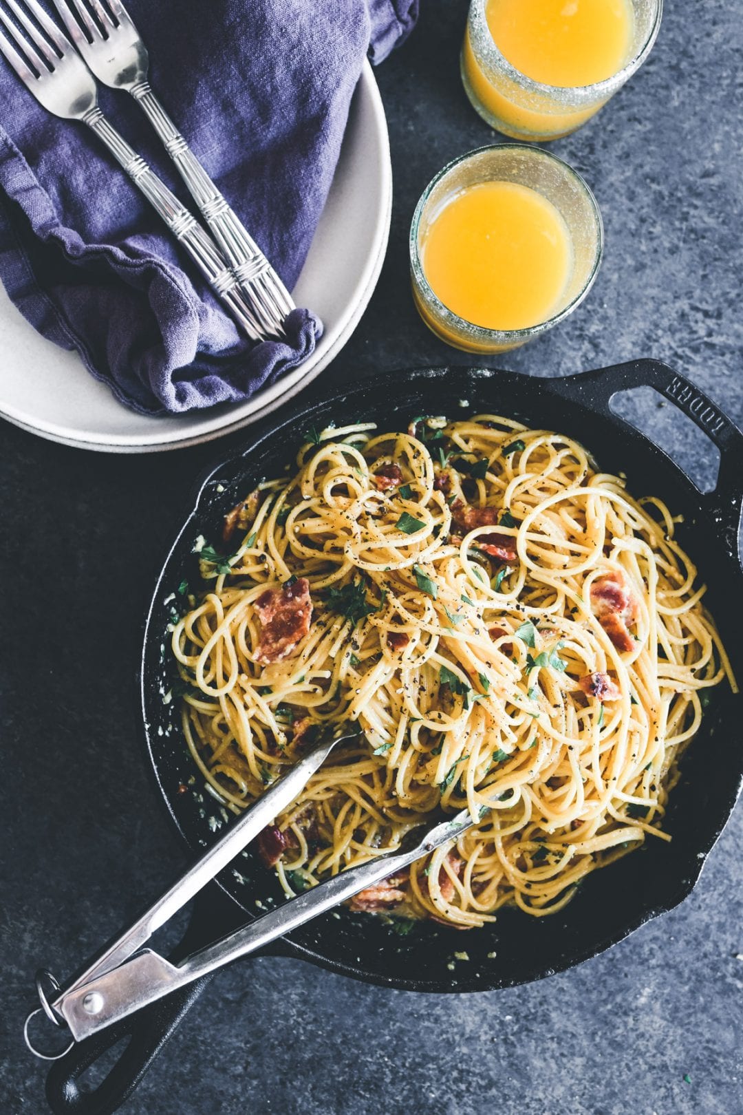 Breakfast Pasta Carbonara • Delizioso!