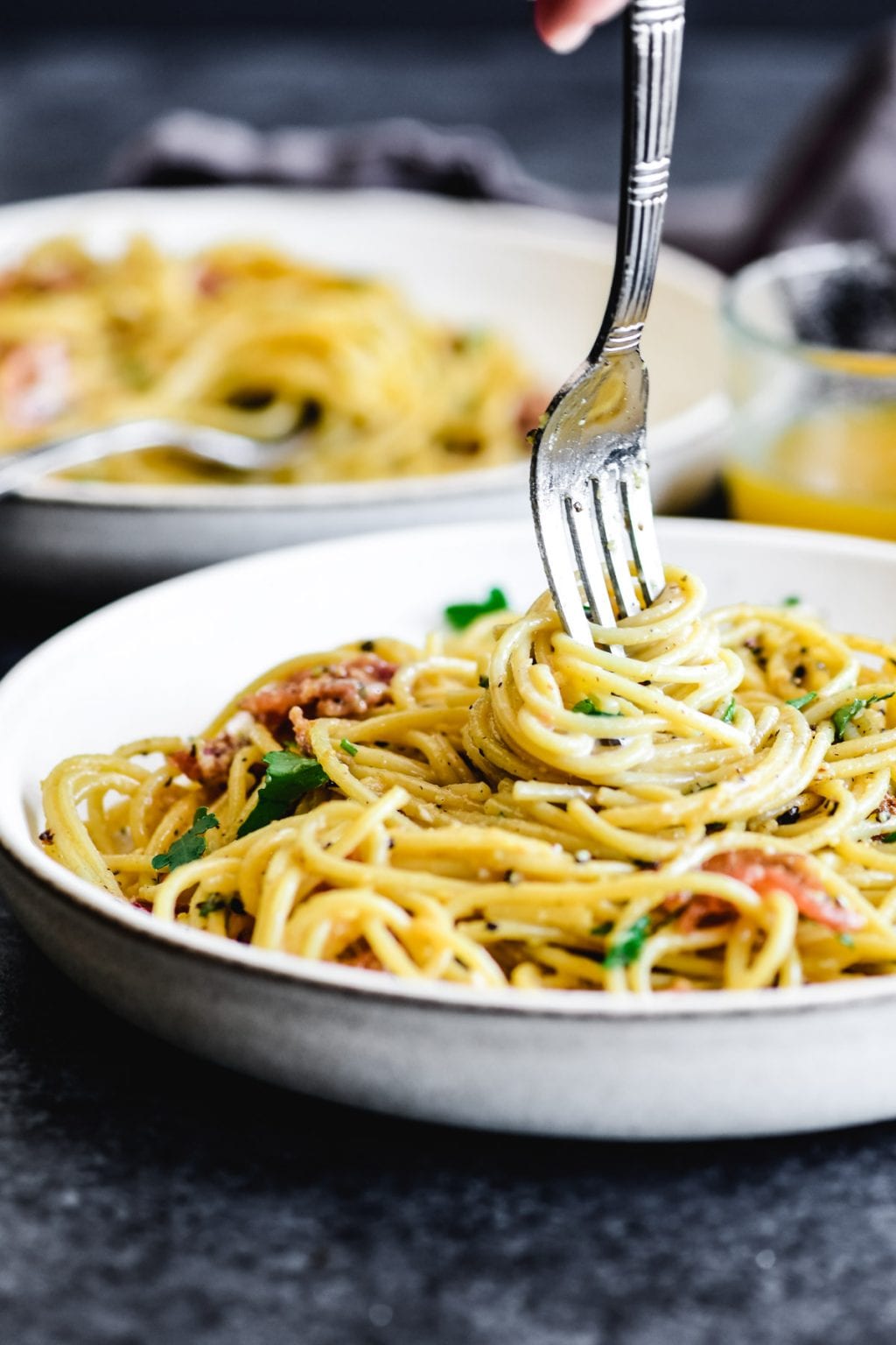 Breakfast Pasta Carbonara • Delizioso!