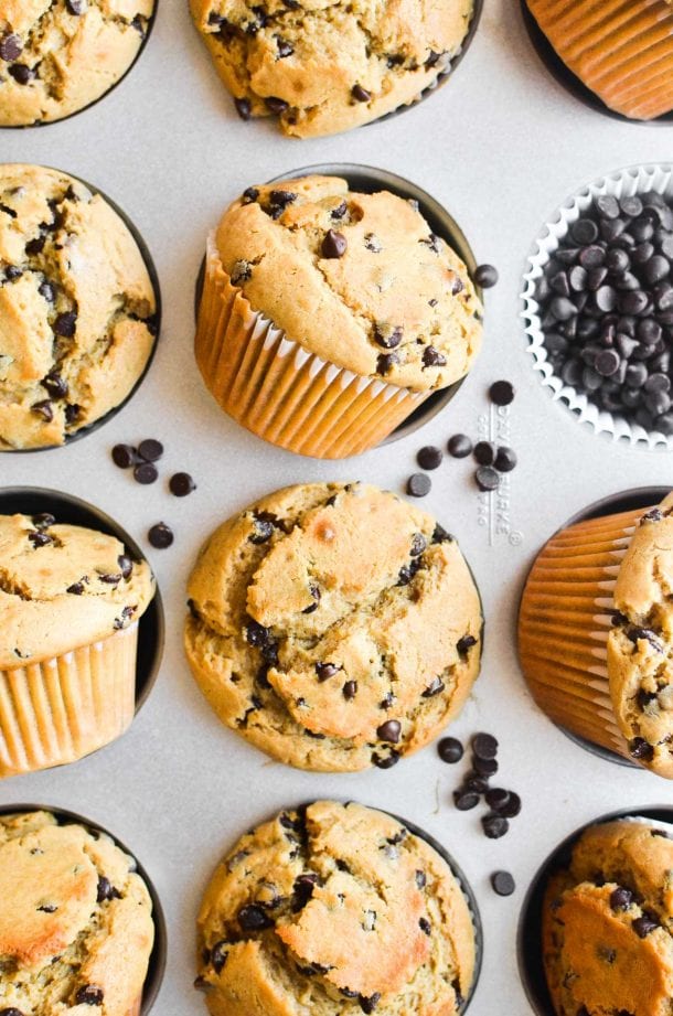 Peanut Butter Muffins with Chocolate Chips • a family favorite!