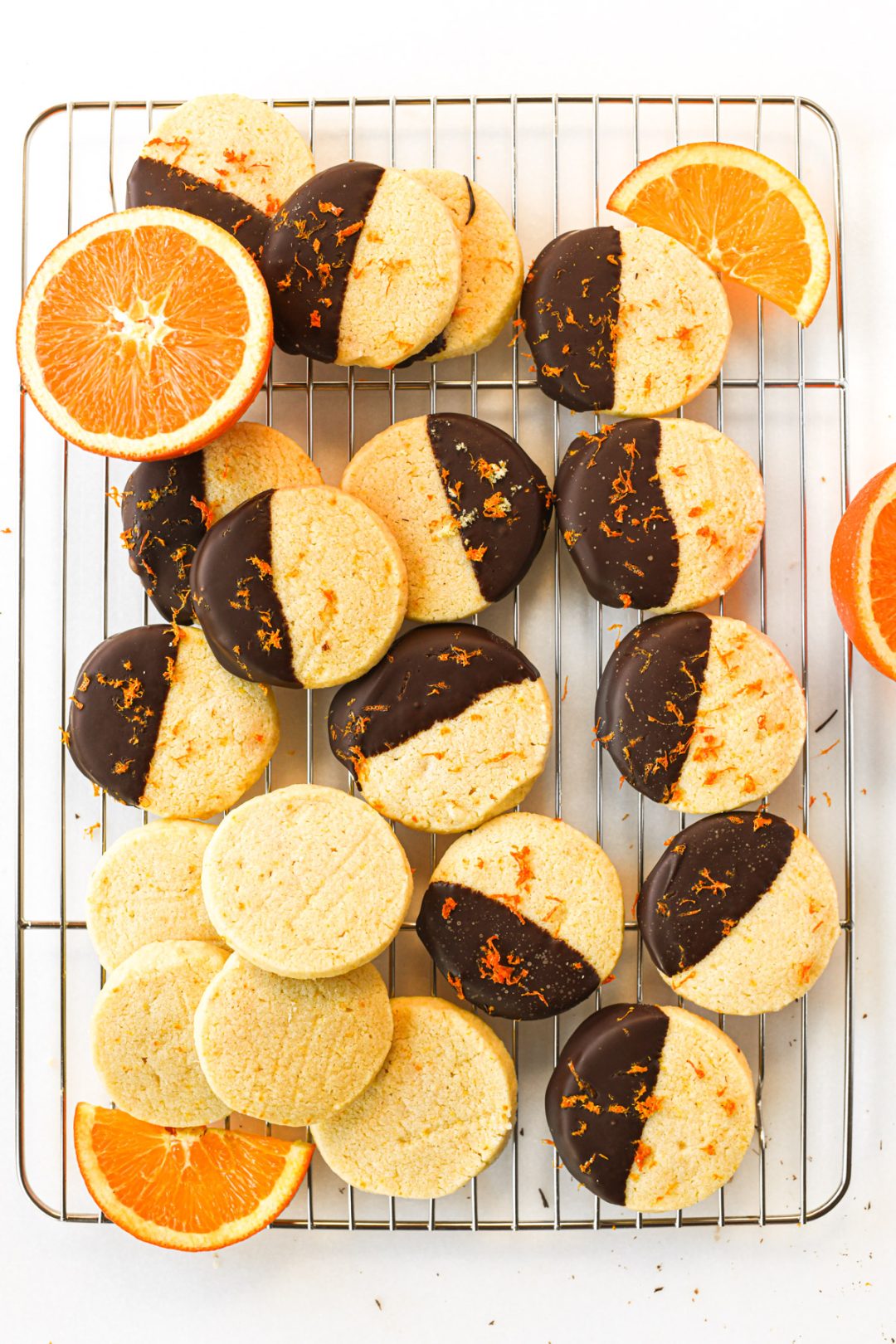 Chocolate Dipped Orange Shortbread Cookies • The View from Great Island
