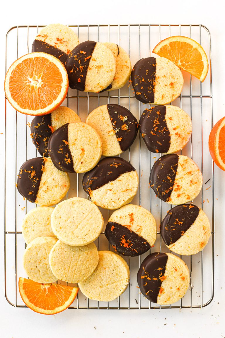 Chocolate Dipped Orange Shortbread Cookies • The View from Great Island