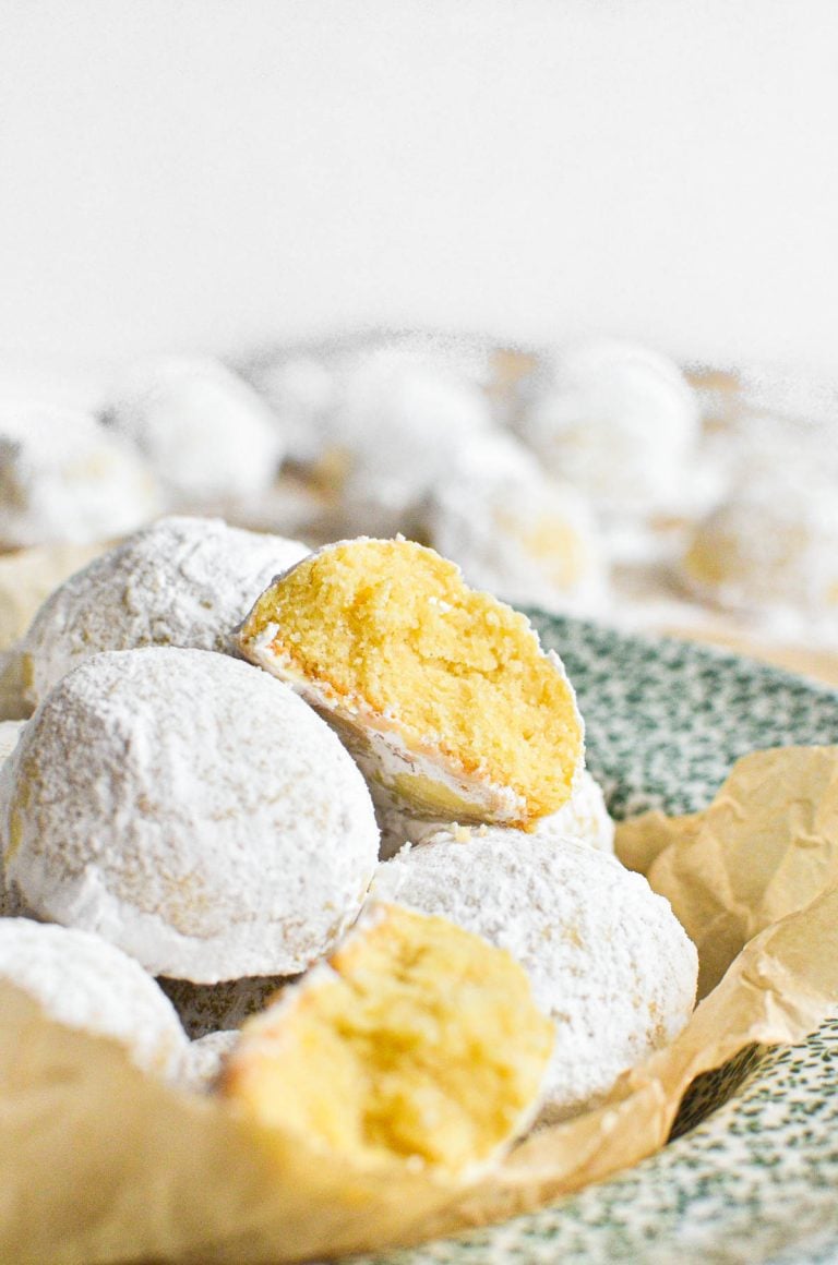 Lemon Snowball Cookies • nut free recipe!