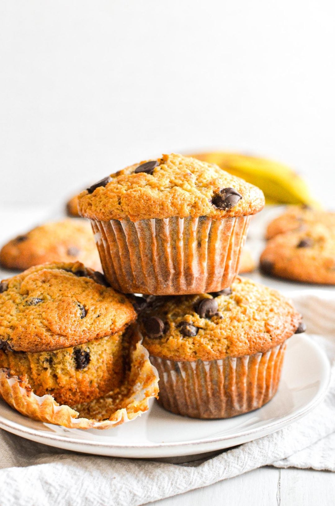 Chocolate Chip Banana Muffins • best recipe!
