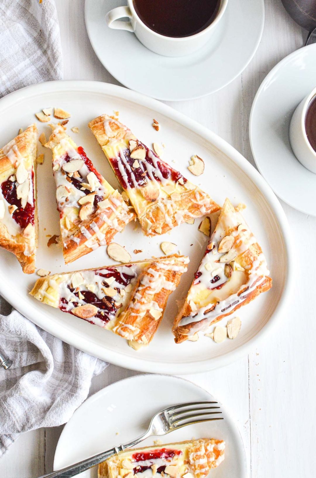Raspberry Almond Puff Pastry Danish • easy recipe!