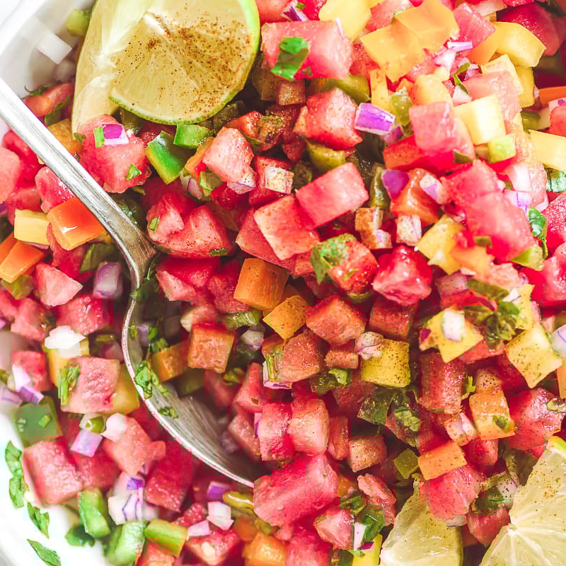Watermelon Salsa • low calorie and delicious!