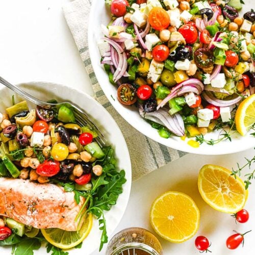 Greek Tomato Salad with Salmon • reset your diet!