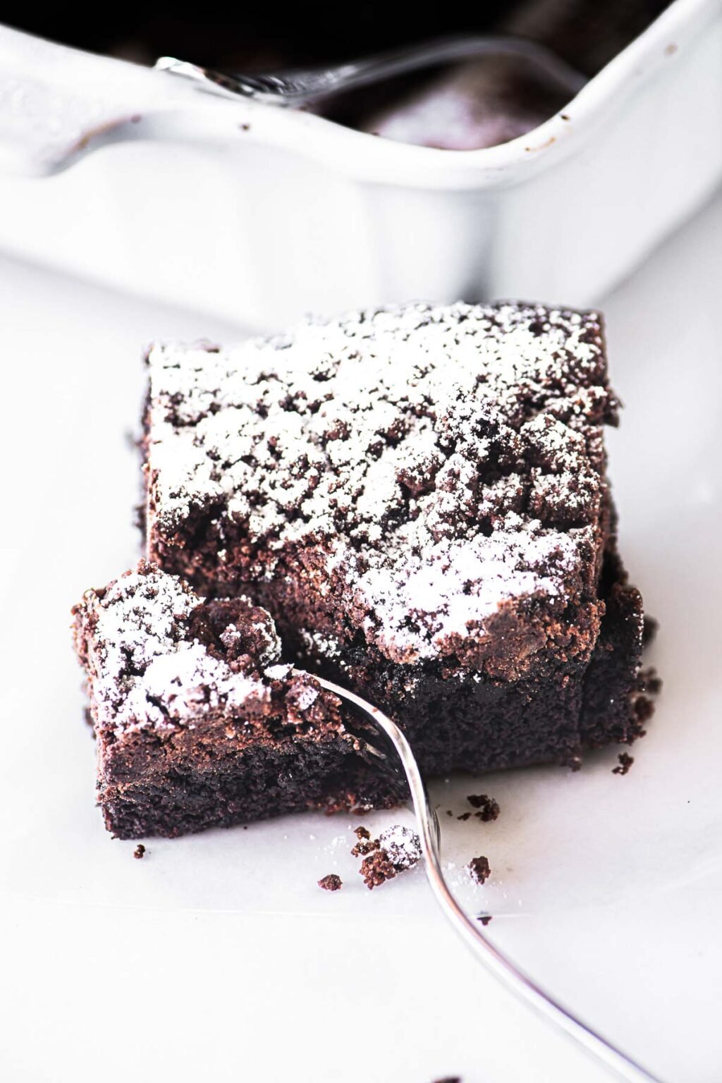 Chocolate Sour Cream Crumb Cake • moist and fudgy!