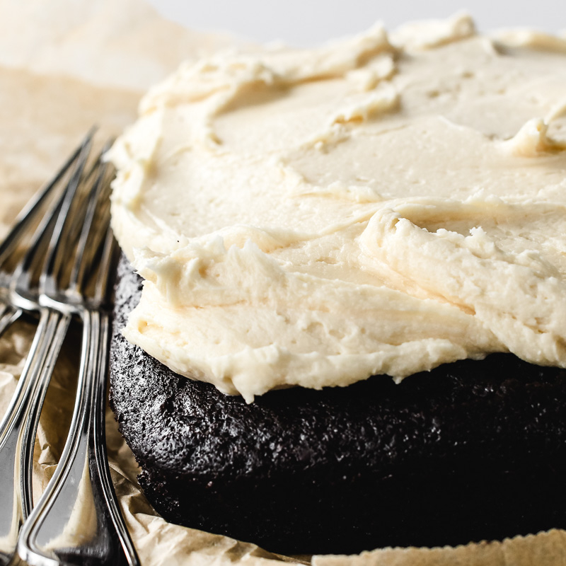 Guinness Cake with Irish Cream Frosting • one bowl!