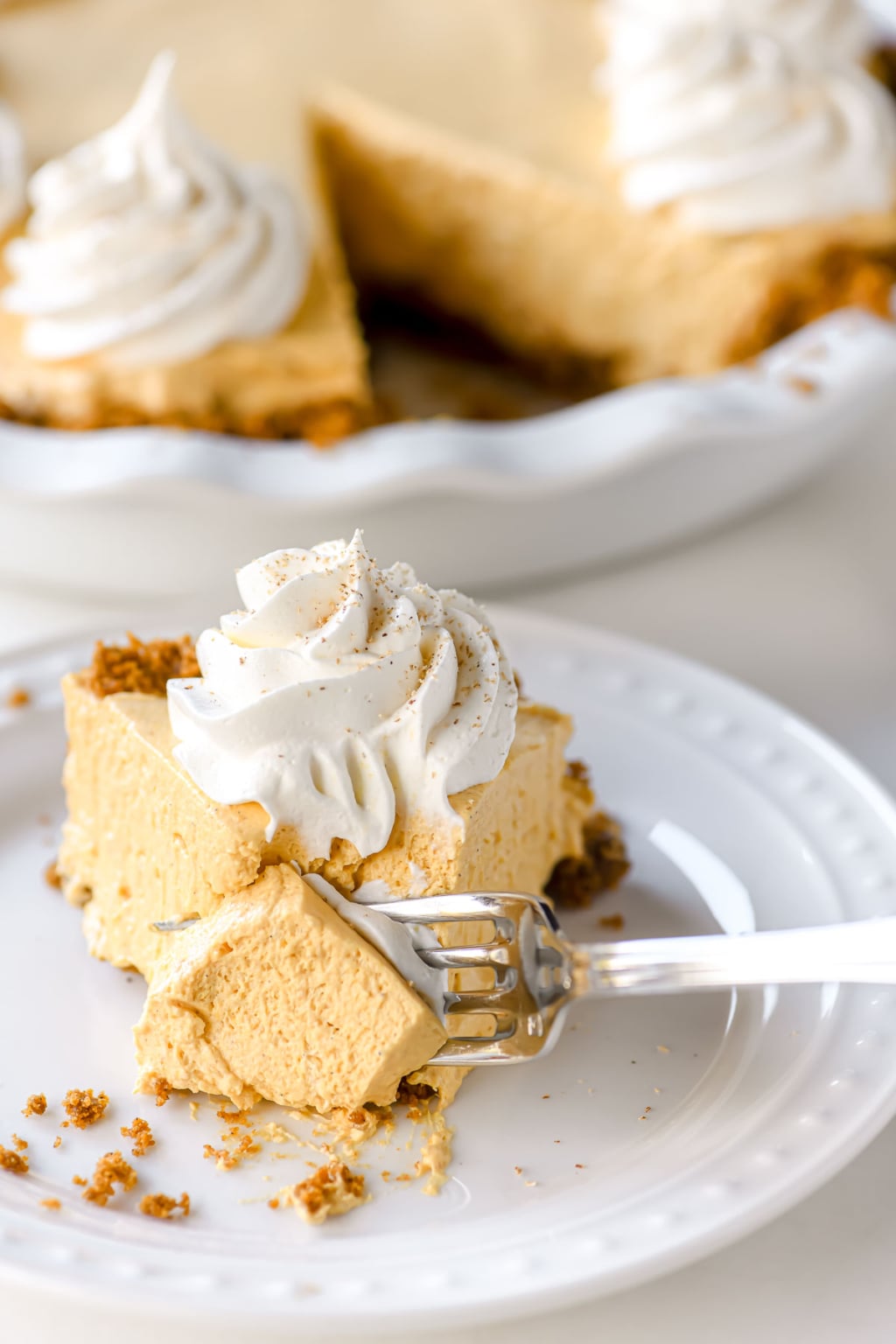 No Bake Pumpkin Mousse Pie • Light as Air!