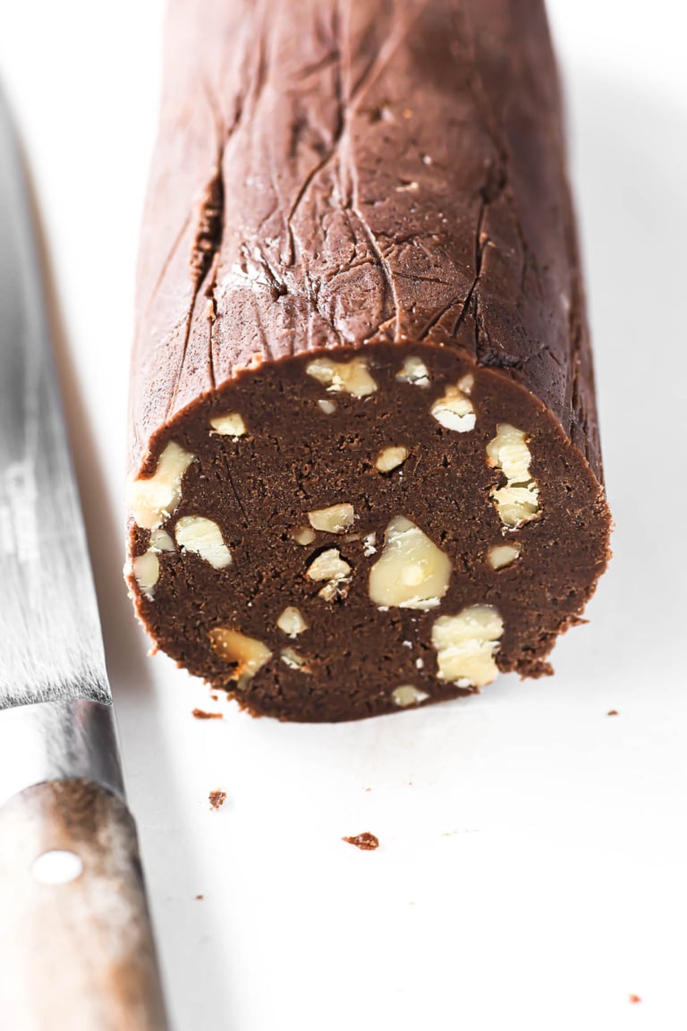 Chocolate Walnut Shortbread Cookies • slice & bake!