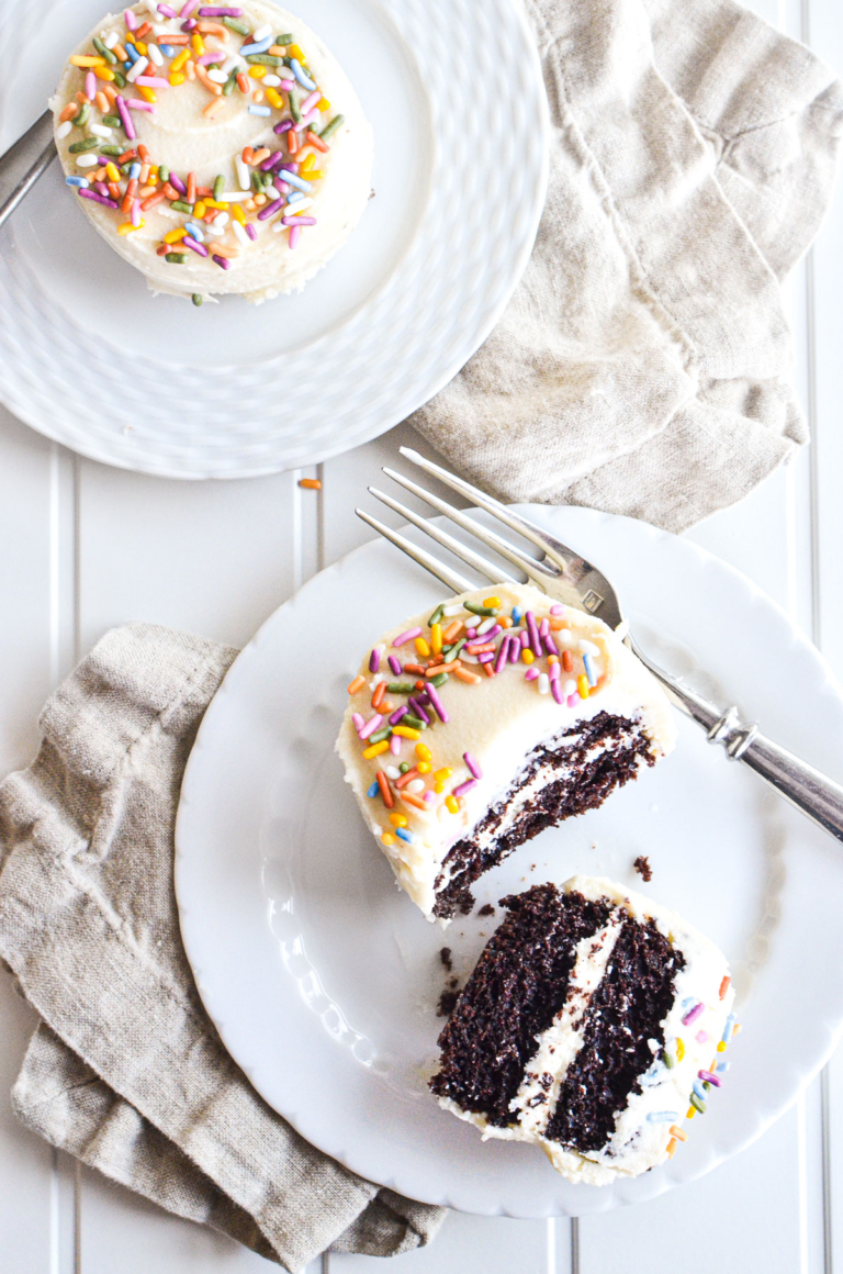 Mini Chocolate Layer Cakes • From Cupcakes!