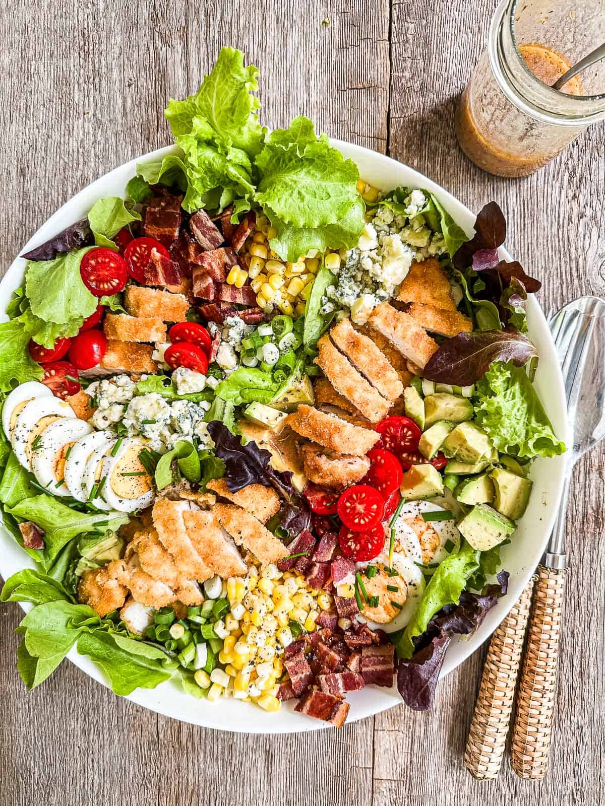 Fried Chicken Cobb Salad • High Protein!