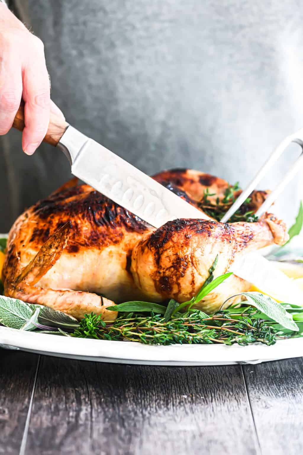 Roast Chicken with Lemon and Herbs • Foolproof!