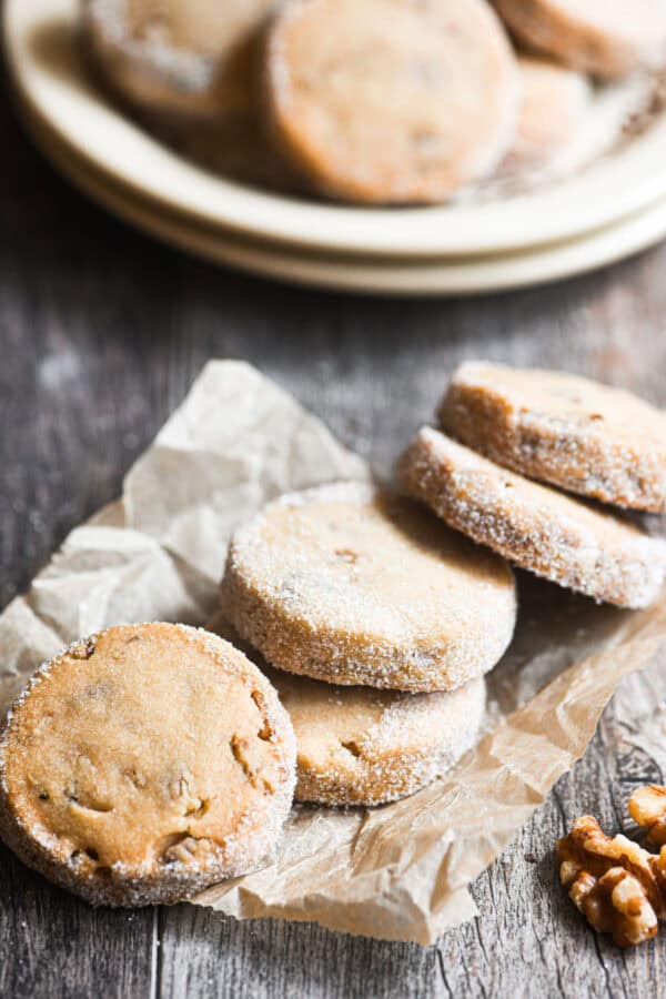 Maple Walnut Shortbread Cookies • Roll Out or Slice & Bake!