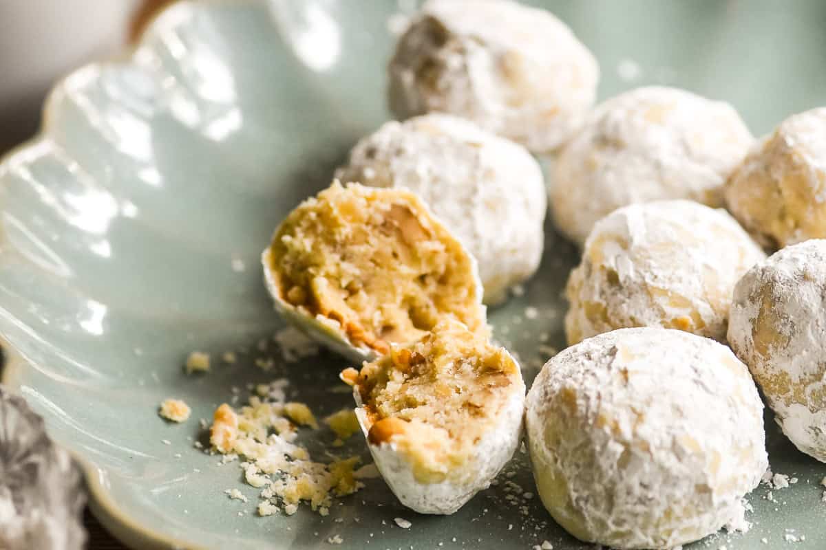 Walnut Ginger Butter Balls • The Upscale Snowball Cookie!
