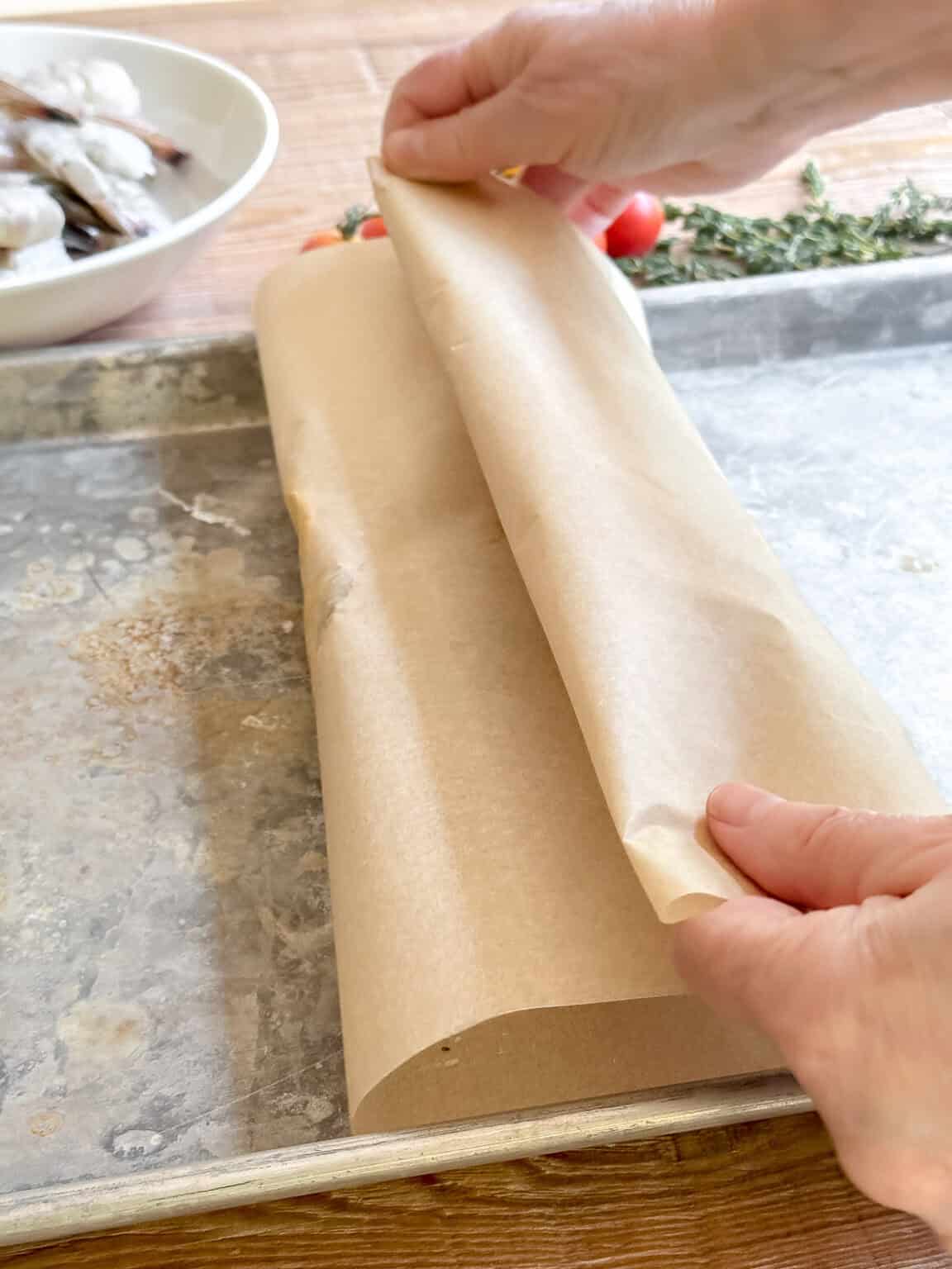Greek Shrimp Packets with Orzo • EASY CLEAN UP!